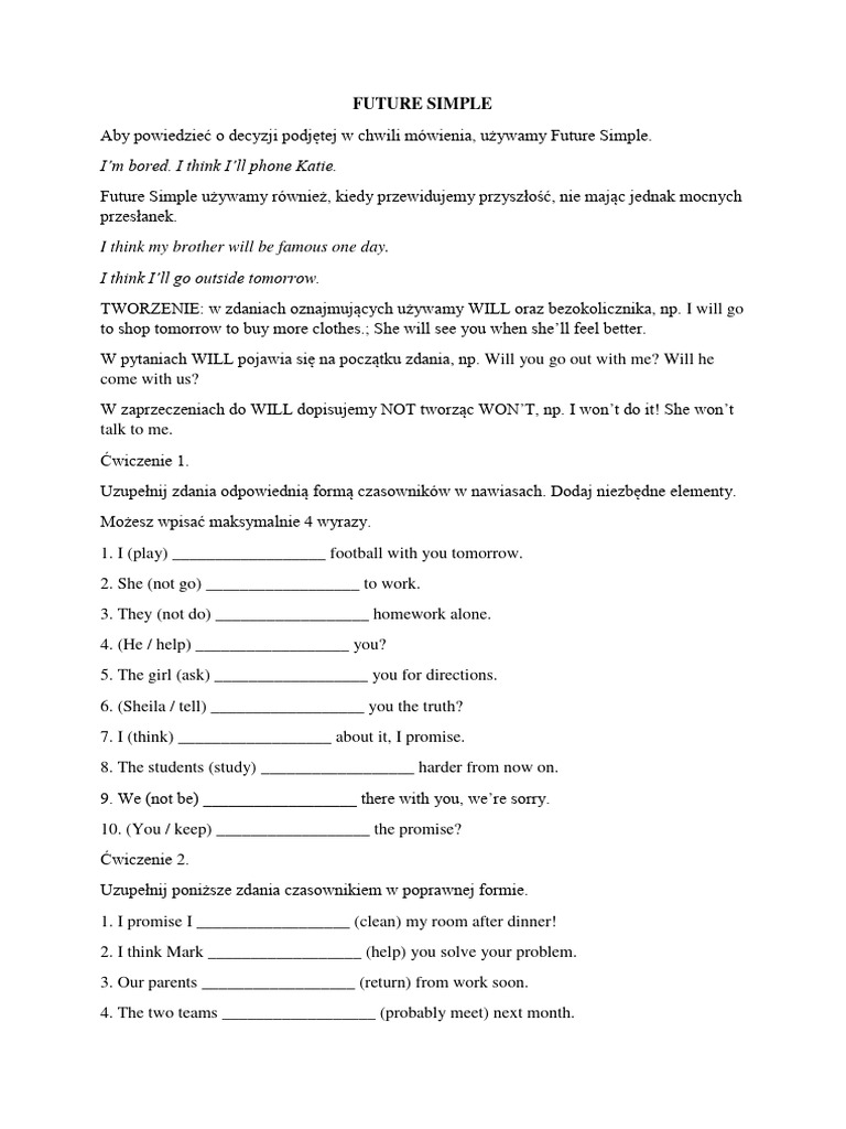 FUTURE SIMPLE.1 | PDF