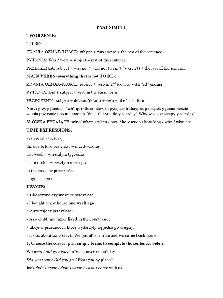 PAST SIMPLE and THERE WAS WERE | PDF | Syntax | Linguistics