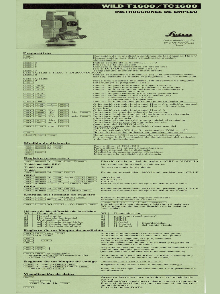Wild T1600 TC1600 | PDF