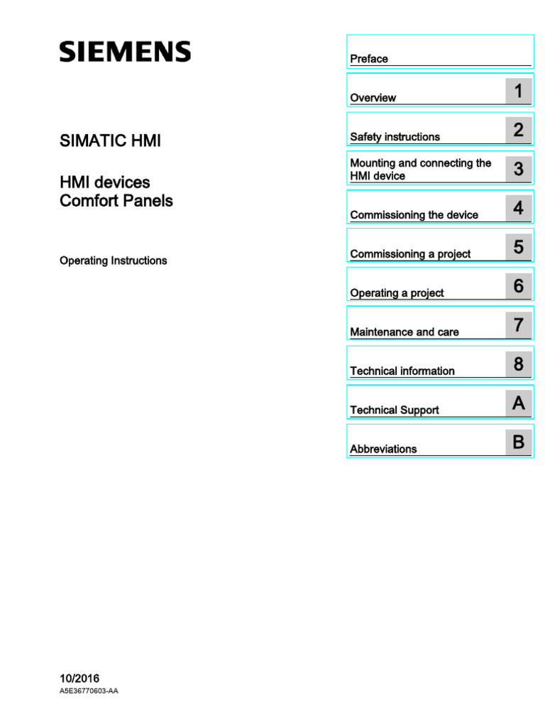 Siemens Comfort Hmi | PDF | User Interface | Menu (Computing)