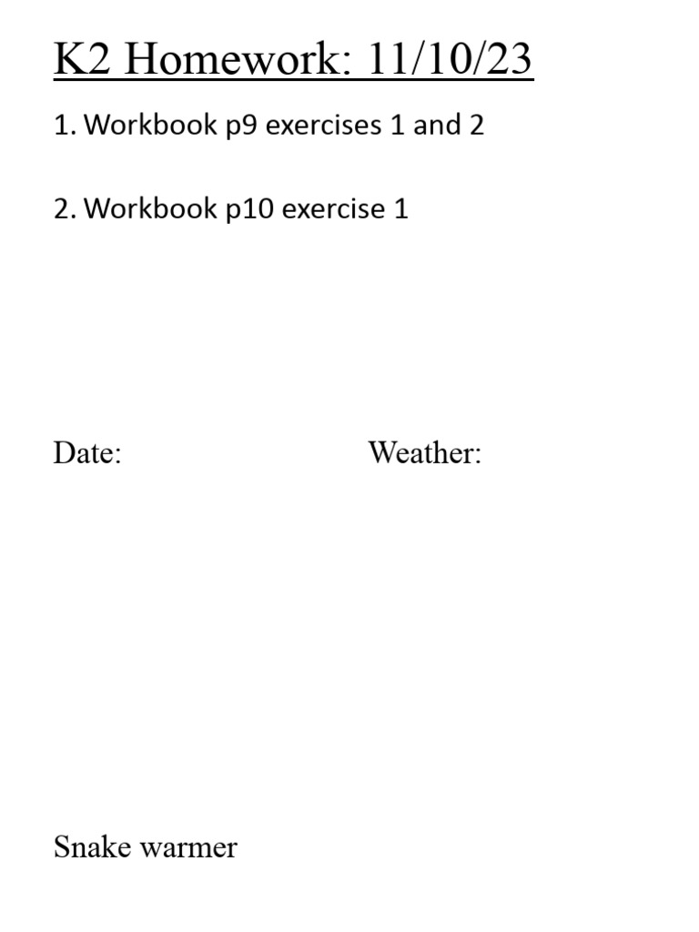 K2 Class 5 Monday 16th Oct | PDF | Language Arts & Discipline