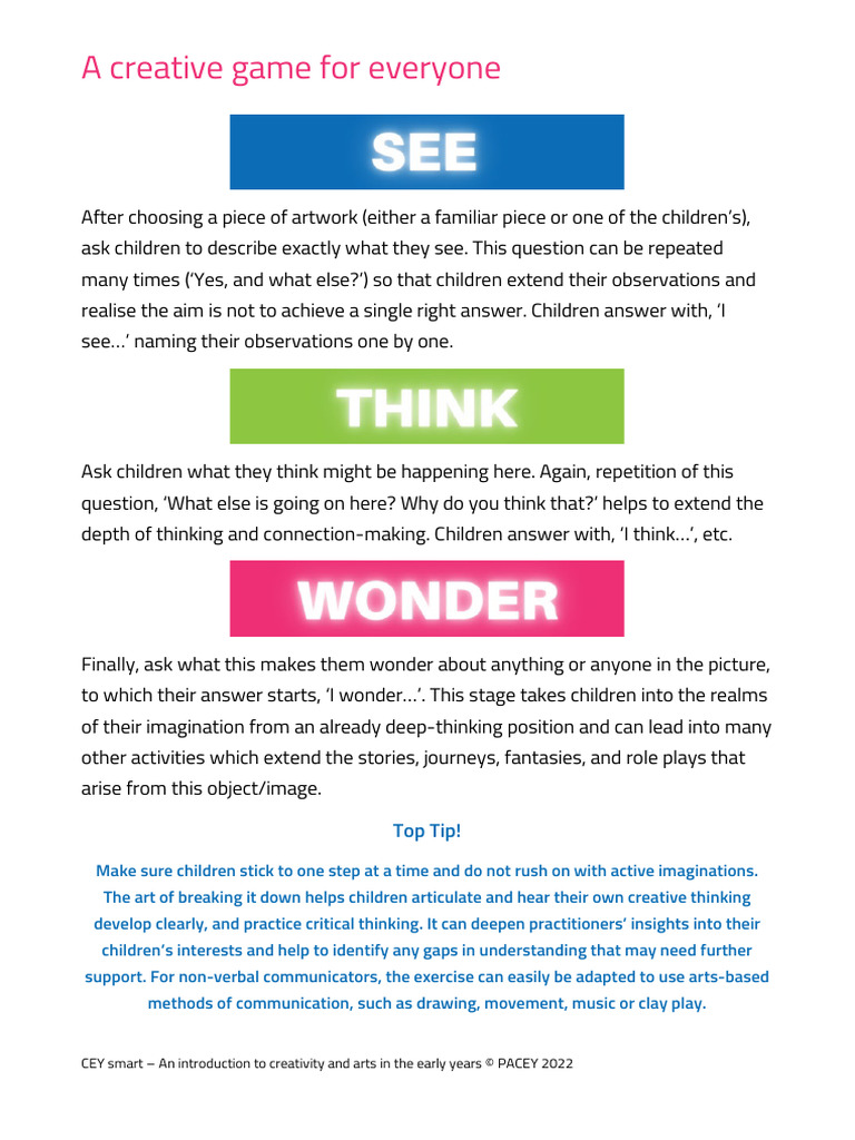 See Think Wonder Game | PDF