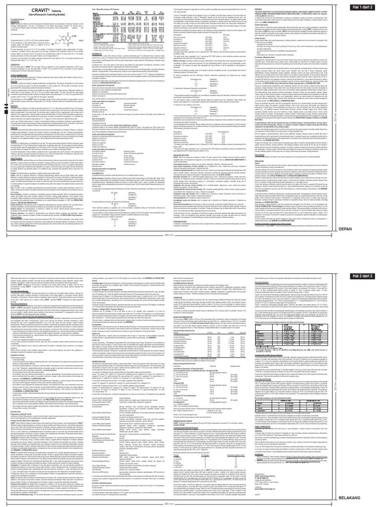 Cravit Tablet PI | PDF | Pneumonia | Clinical Medicine