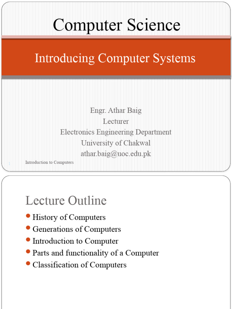 Lecture Slides 01 Computer Science Introduction Pdf Computer Data Storage Computer Hardware