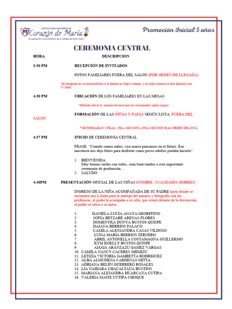 Protocolo de Ceremonia de Graduación | PDF