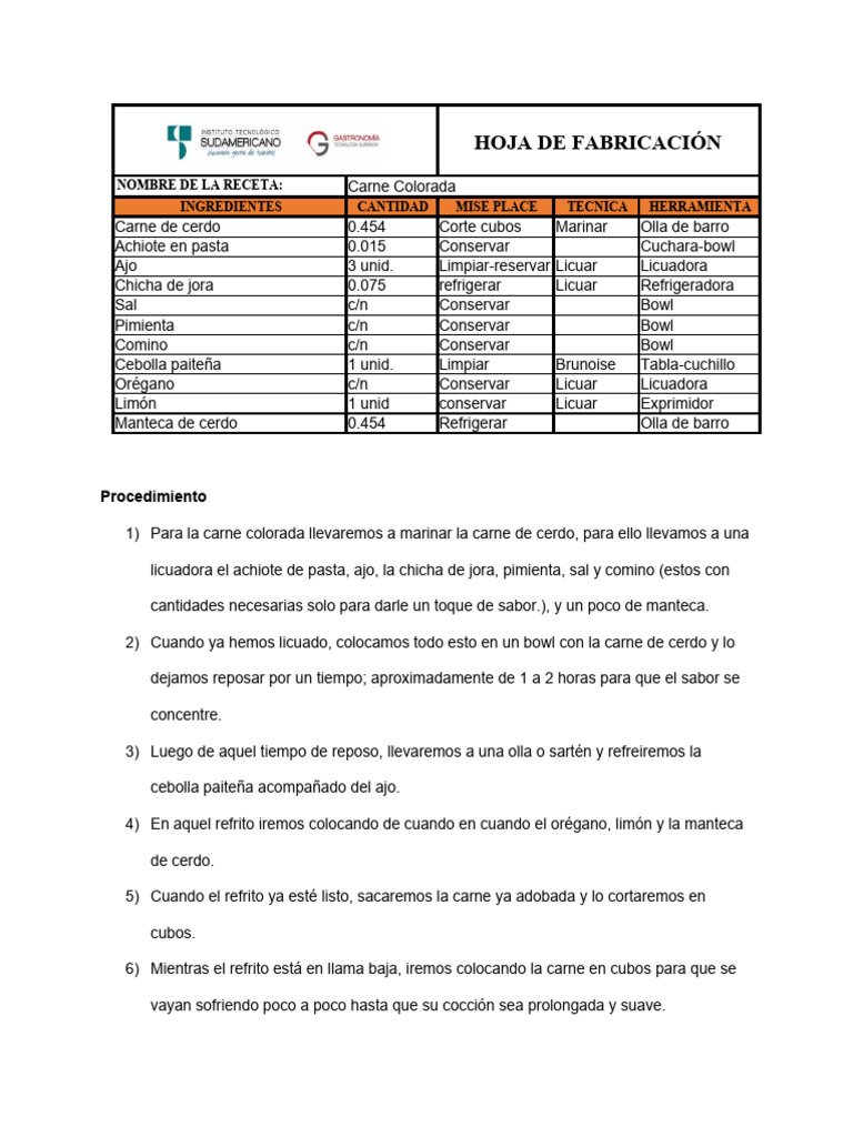 Carne Colorada | PDF