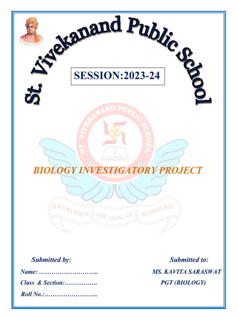 Front page & certificate- project file BIOLOGY | PDF