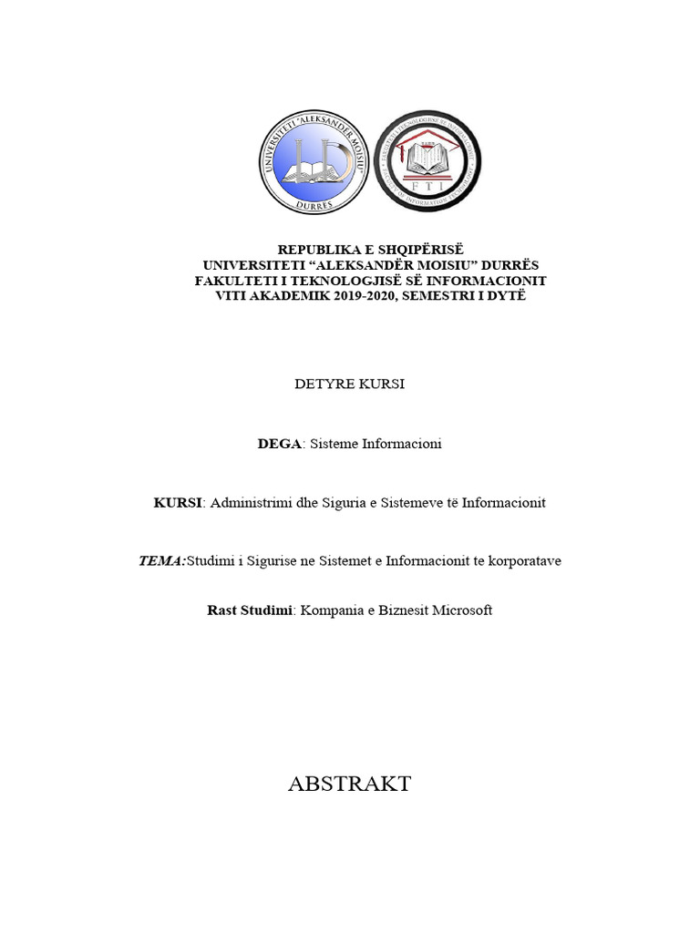 Siguria SI, Rast Studimi (Microsoft) | PDF