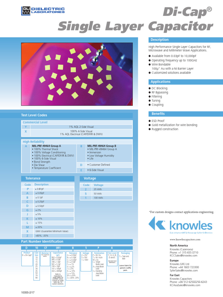 Di Cap Data Sheet 022818 | PDF | Capacitor | Electrical Components