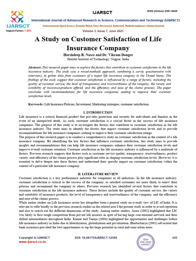 Paper 12594 | PDF | Insurance | Customer Satisfaction