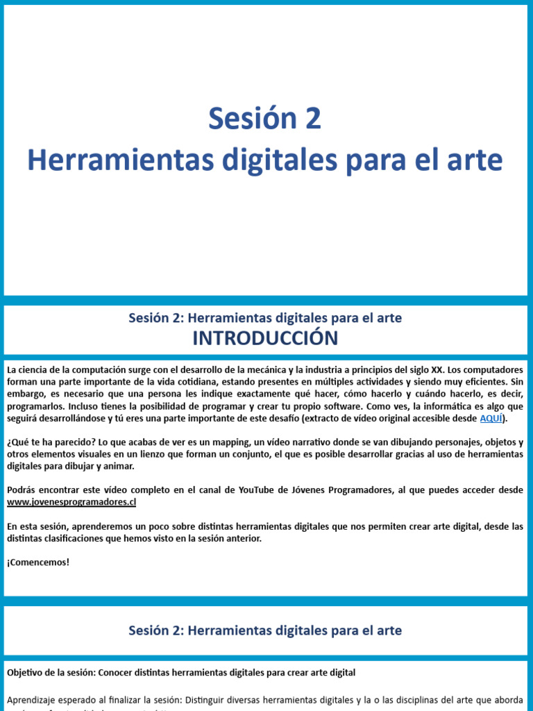 Sesión 2 Programa Curso El Arte de Programar y Programar El Arte | PDF | Manga | Cad automático