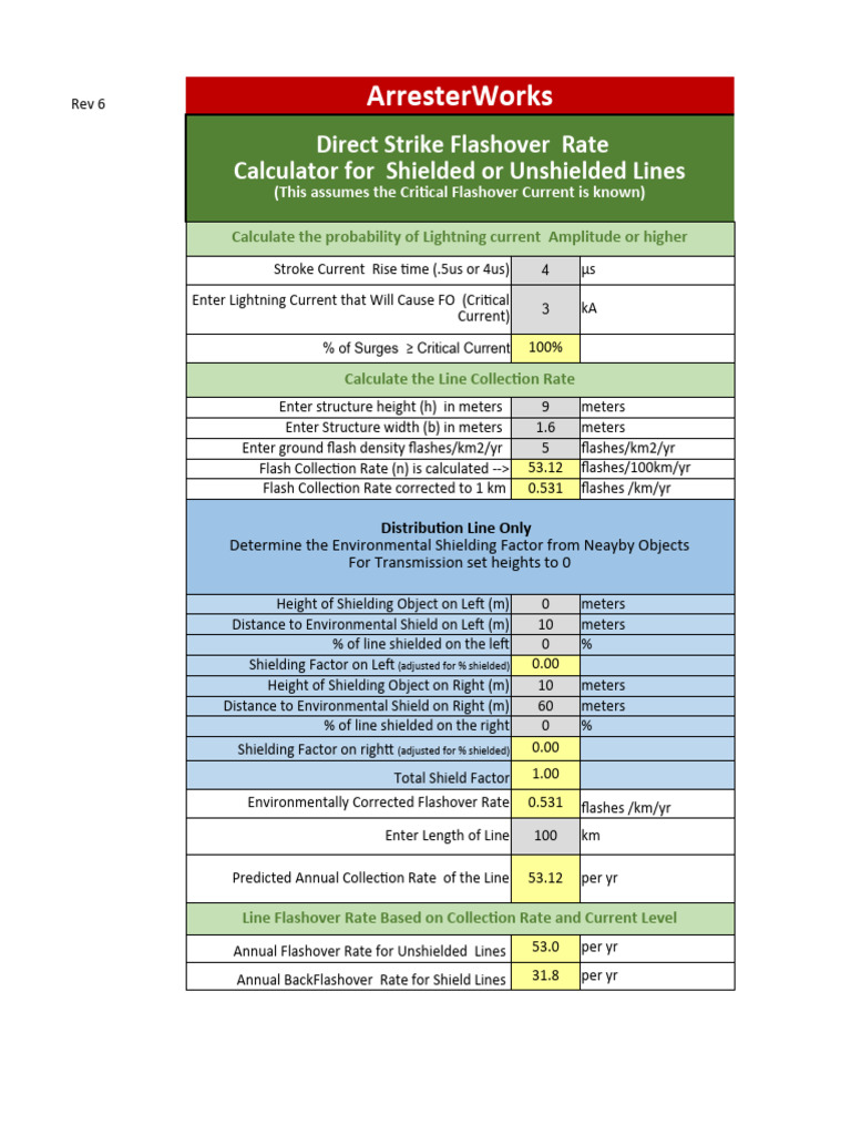 Line Flashover Calculator R6 3-2021 | PDF
