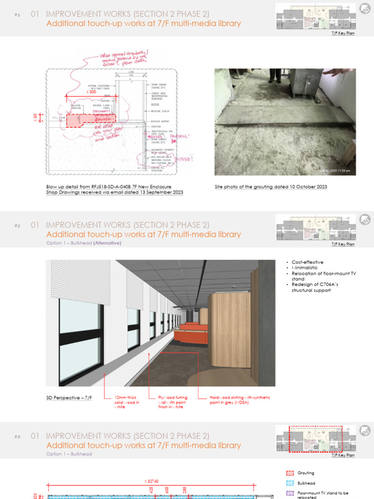 Additional Touch Up Work To 7F Grouting For Structural Steel Member ...
