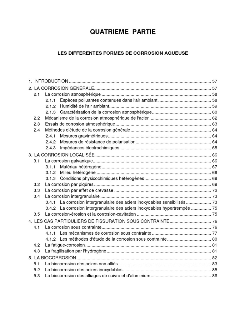 Formes de Corrosion Aqueuse | PDF | Corrosion | Acier inoxydable