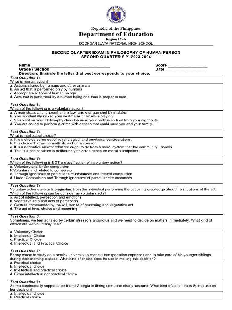 MDAT Exam: Intellectual Choices in Philosophy | PDF | Society | Reason