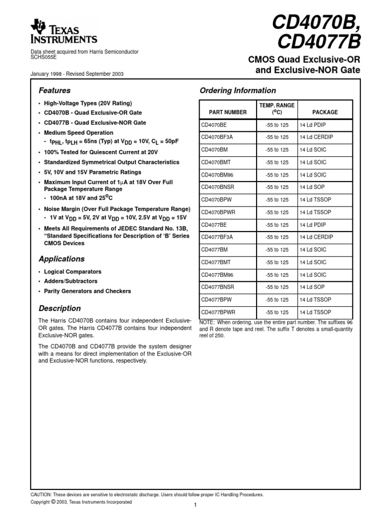 Cd4077b Mil | PDF | Electrical Engineering | Electronics
