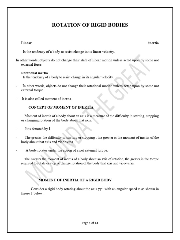 Rotation of Rigid Bodies | PDF | Rotation Around A Fixed Axis | Torque