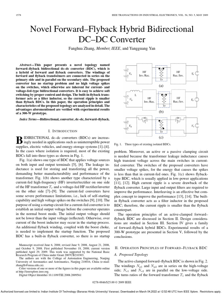 Hybrid Bidirectional DC-DC Converter Design | PDF | Transformer | Power ...