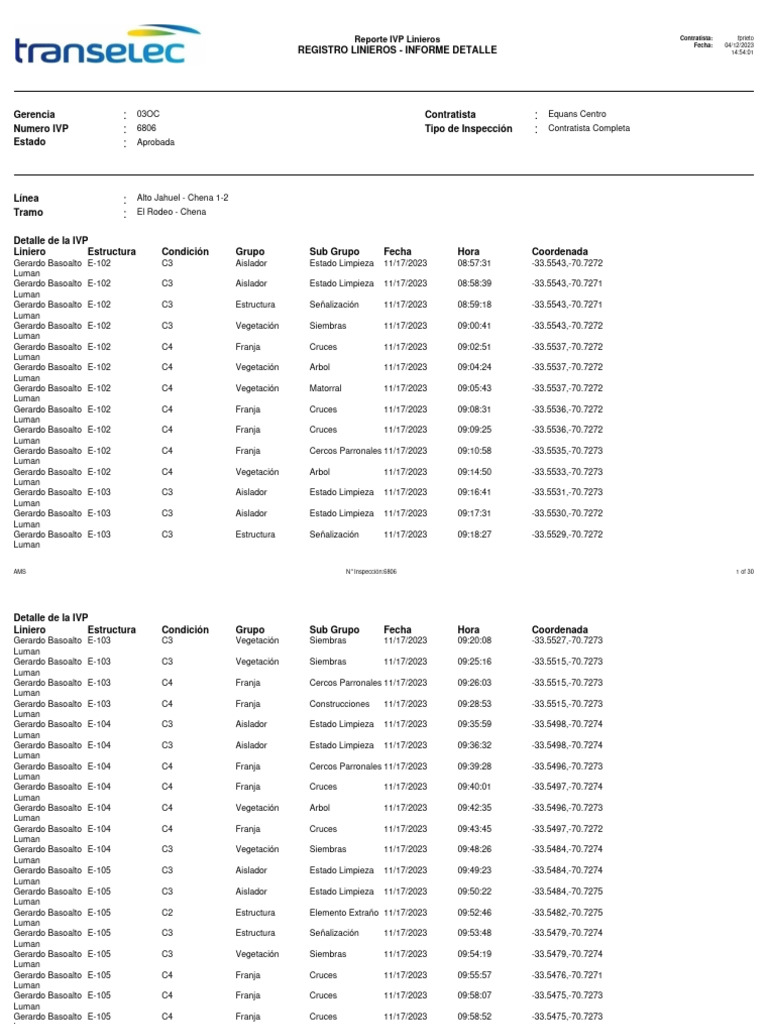 IVP 6806 C INFORME LINIERO 220 AltoJahuel Chena1 2 04122023 | PDF