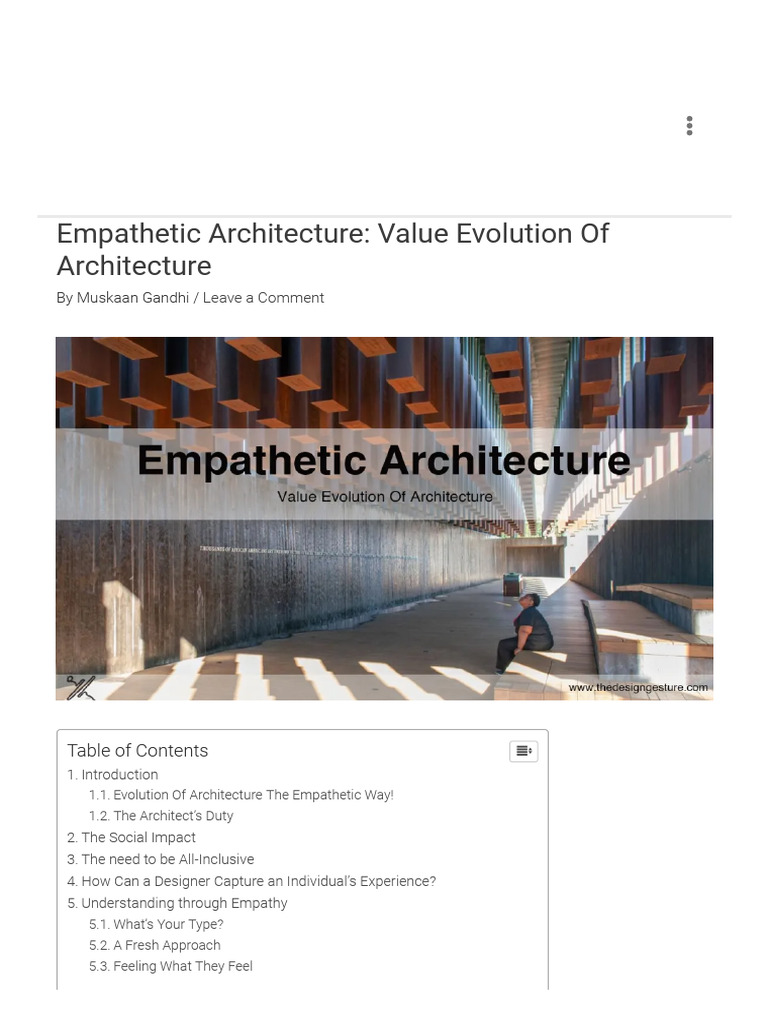 Empathetic Architecture - Value Evolution of Architecture | PDF ...