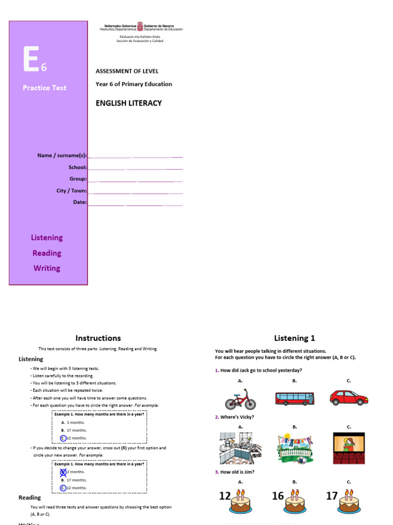 Practice Test Ingles EP6 PAI | PDF | Malala Yousafzai