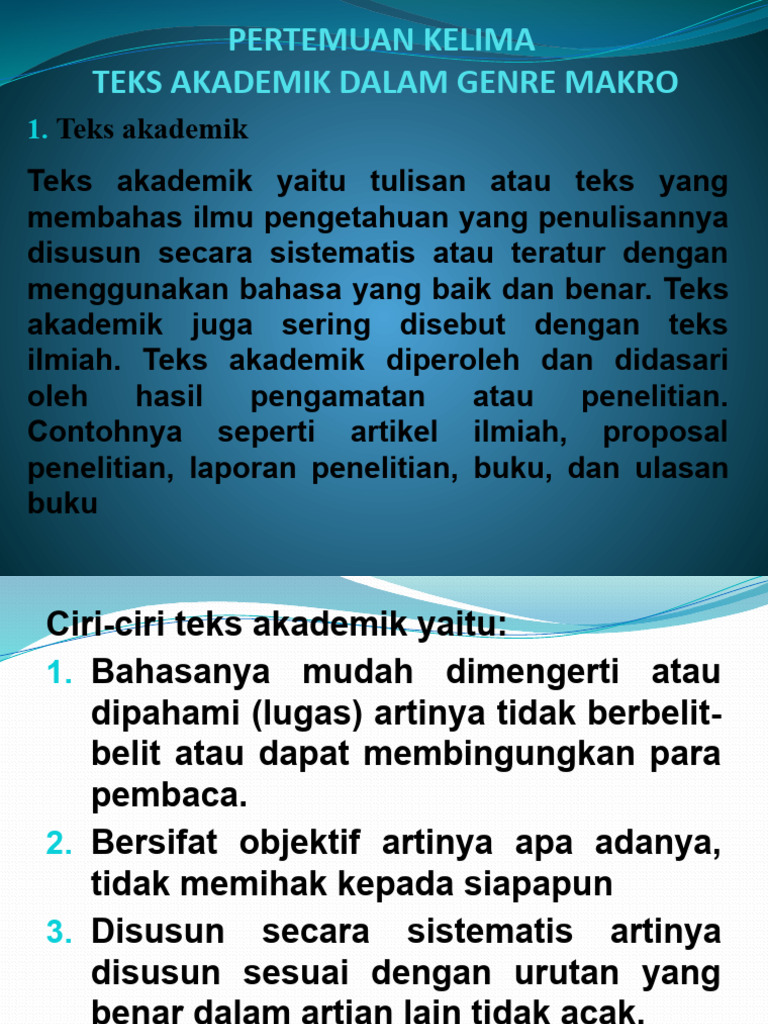Pertemuan 5 Teks Akademik Dalam Genre Makro | PDF