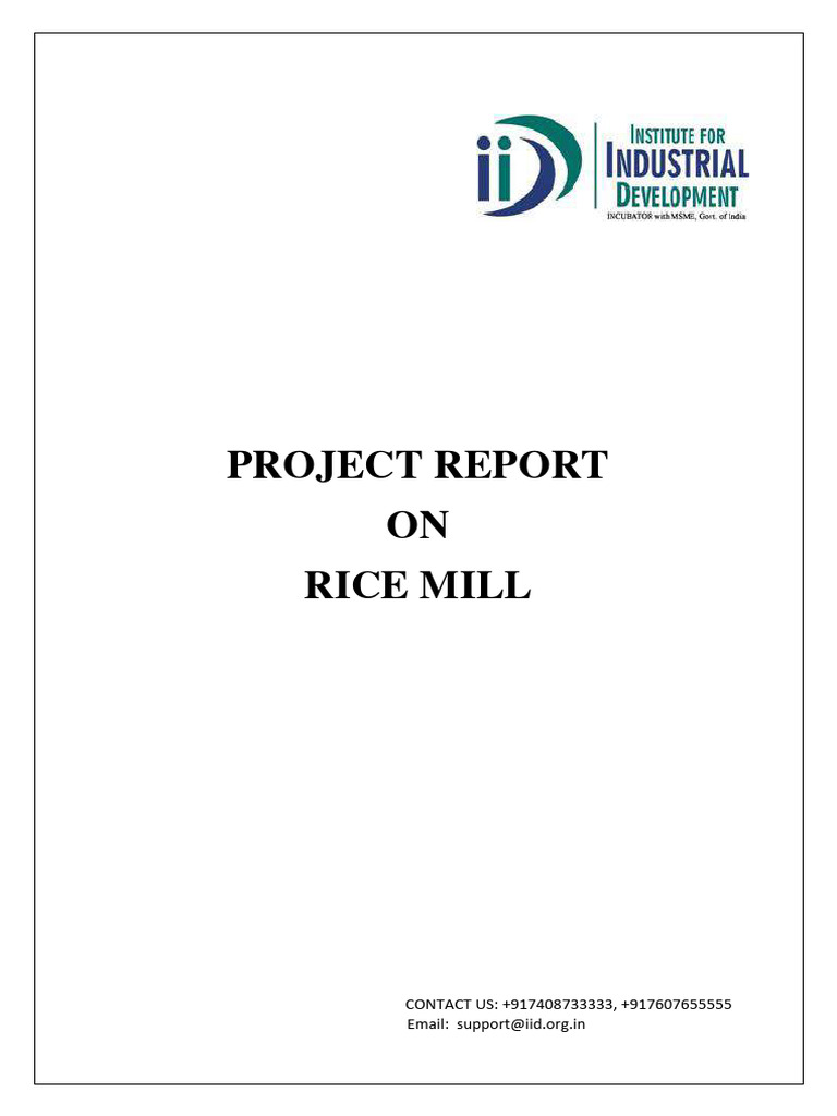 Project Report On Rice Mill | PDF | Rice | Cereals