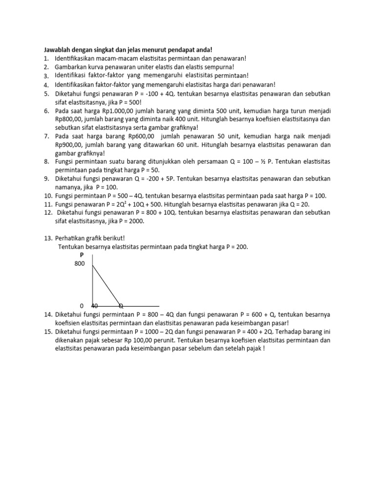 Soal Permintaan Dan Penawaran | PDF