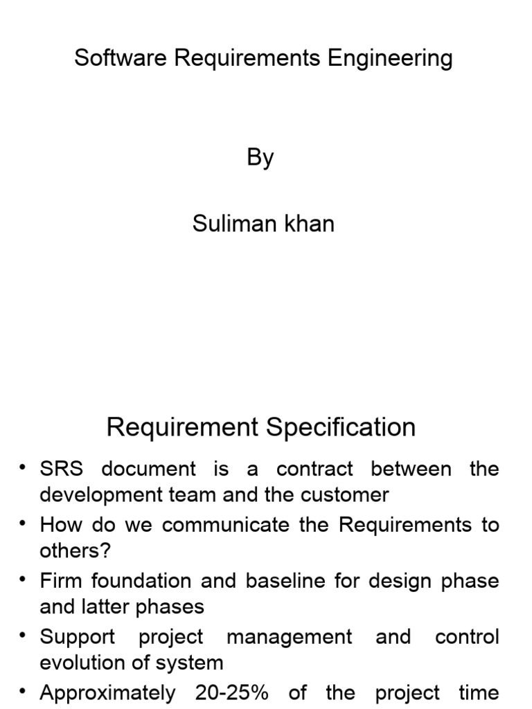 Requirement Specification Week1 Srs Pdf Specification Technical Standard Formal Methods