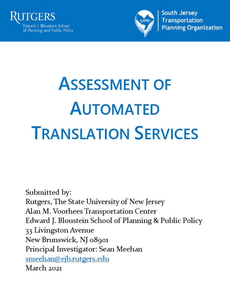 AssessAutomatedTranslation SJTPO | PDF | Translations | Accuracy And ...