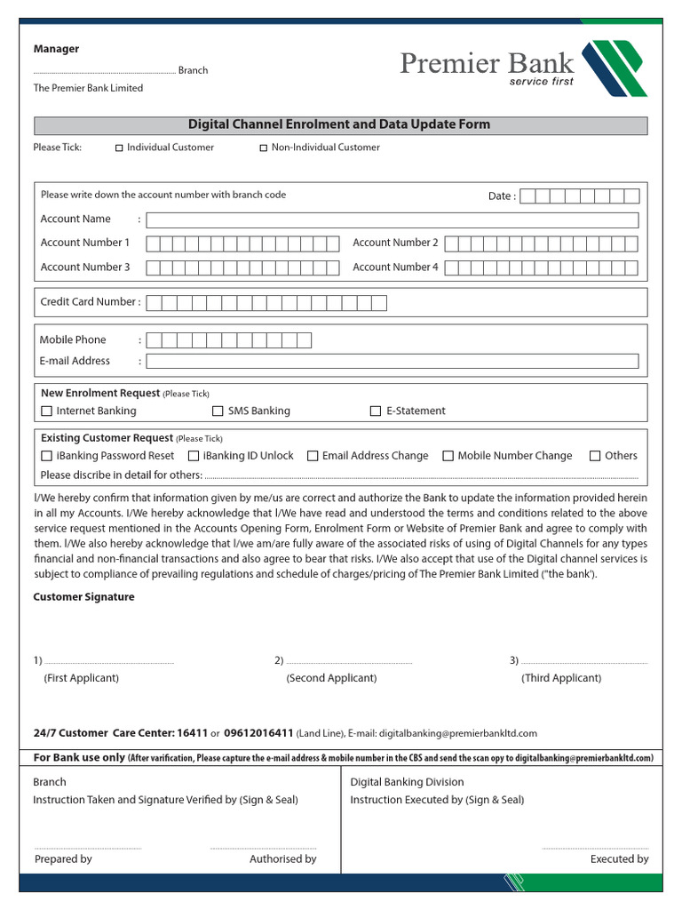 Digital Channel Enrollment Form | PDF | Online Banking | Banks & Banking Digital Channel Enrollment Form | PDF | Online Banking | Banks & Banking