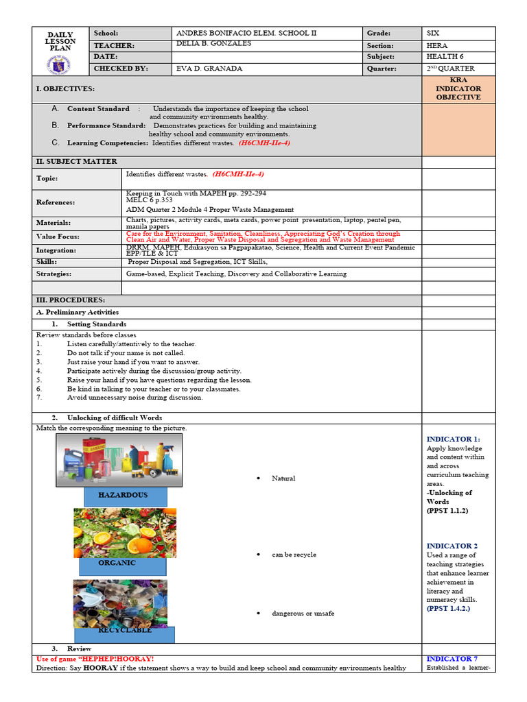 Health Lesson Plan: Waste Management | PDF | Waste | Educational Technology