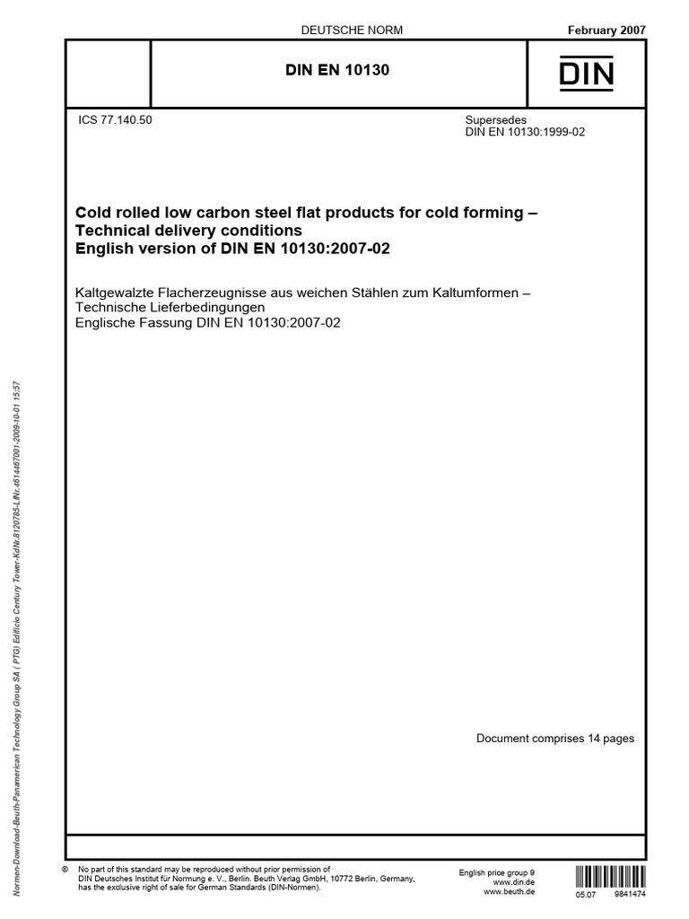 DIN EN 10130 (Parte 1-2) | PDF