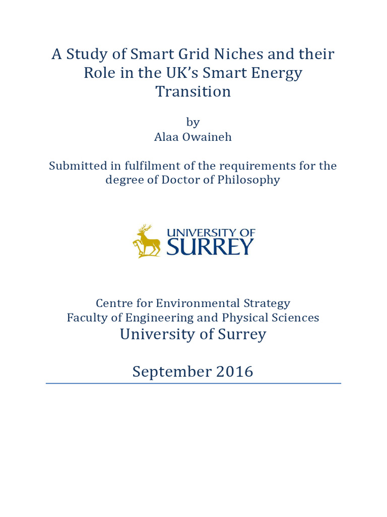 A Study of Smart Grid Niches and their Role in the UK Smart Energy Transition | PDF | Smart Grid ...