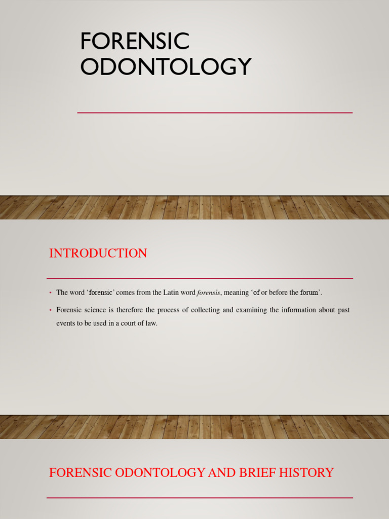 Forensic Odontology Pdf Tooth Medical Specialties