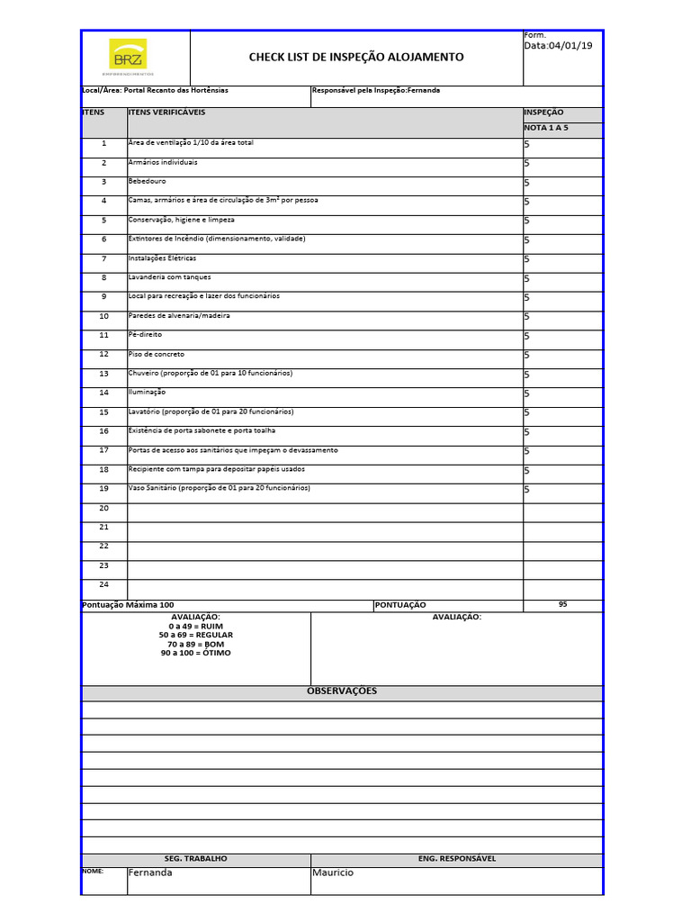 Check List De Obra Como Fazer Modelo Digital/modelo De Check List De Obra
