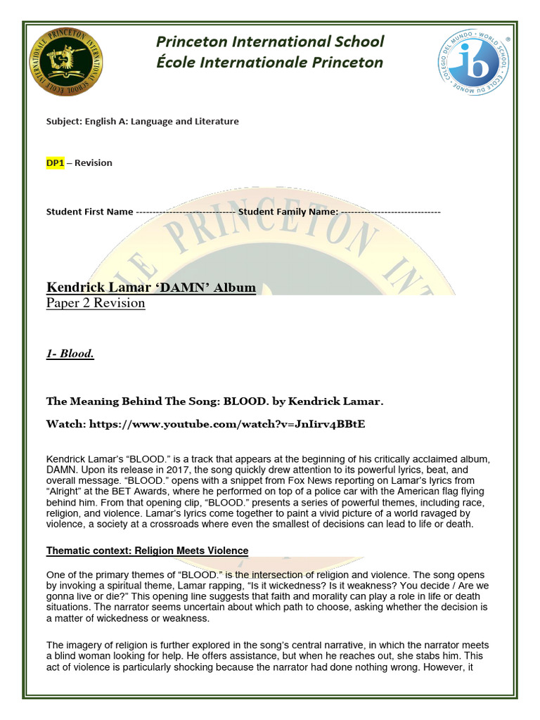 DP Kendrick Lamar Revision | PDF