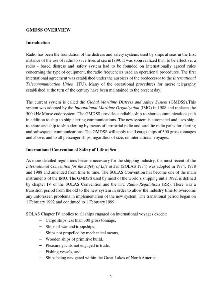 GMDSS Overview | PDF | Wireless | Electronics