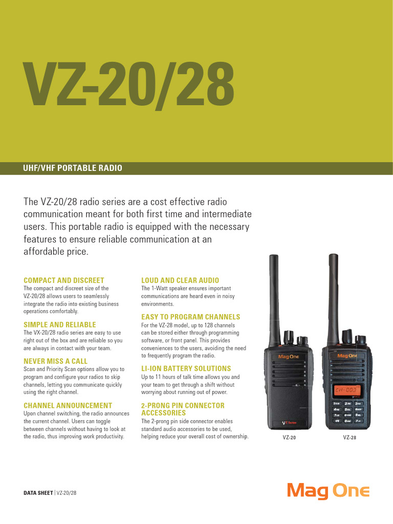 Motorola Mag One VZ 20 Walkie Talkie | PDF | Electronics | Information ...