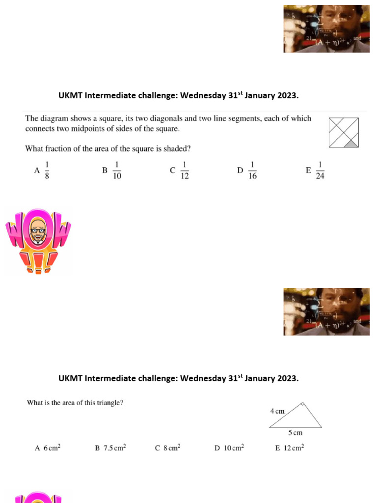 UKMT Intermedite | PDF | Triangle | Triangle Geometry