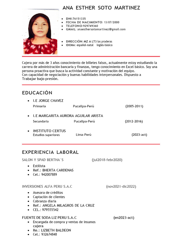 CV Ana Soto (1) - 240108 - 162421 | PDF | Crecimiento personal y ...