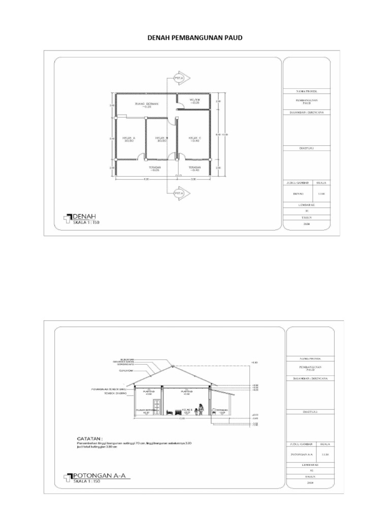 Denah Dan Rab Pembangunan Paud | PDF