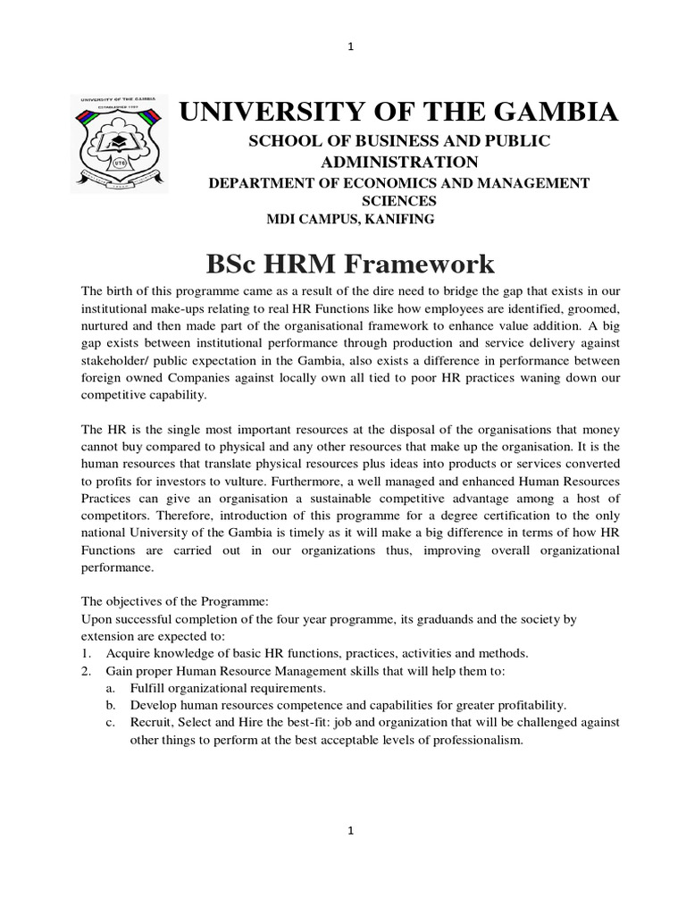 BSC HRM Famework - FINAL | Download Free PDF | Human Resource ...