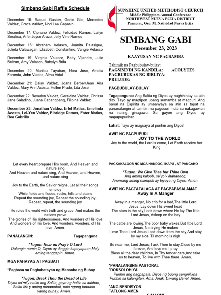 DECEMBER-23-SIMBANG-GABI | PDF