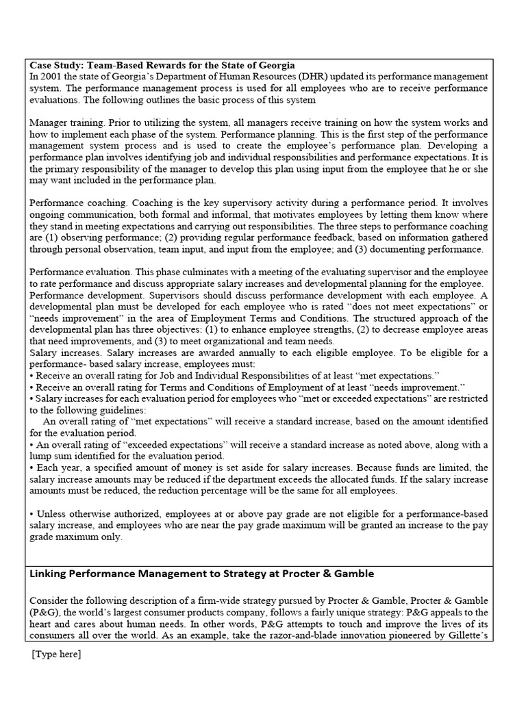 Performance Management Case Studies Overview | PDF | Goal | Performance ...