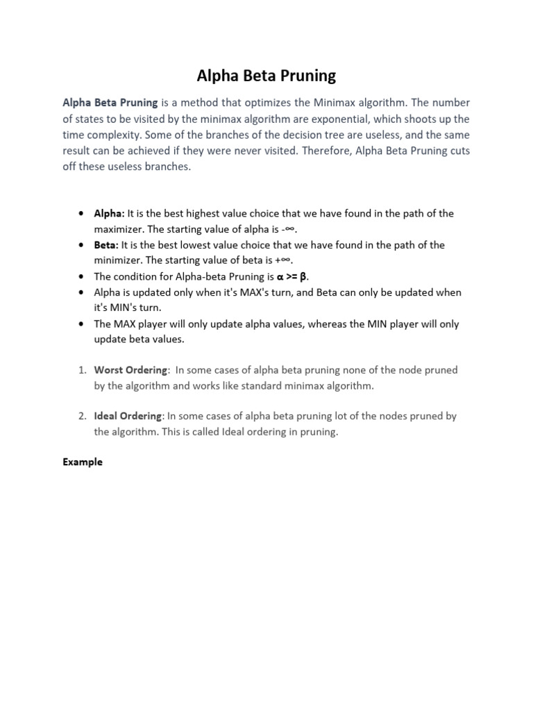 Alpha Beta Pruning Explained | PDF