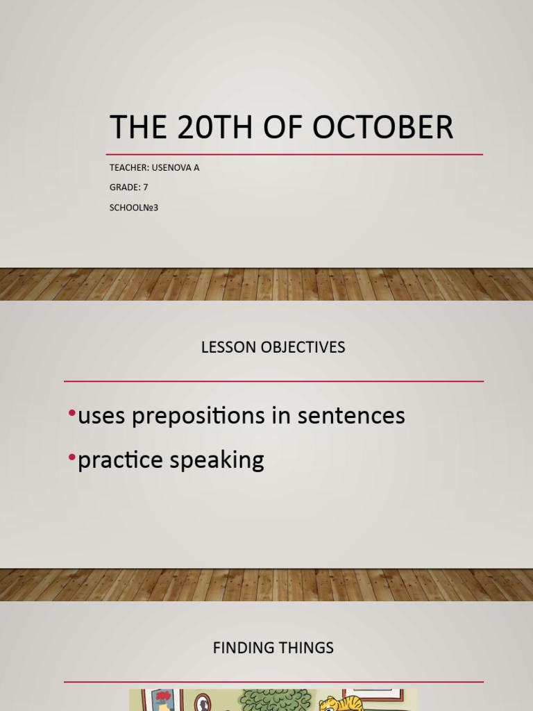 Prepositions Lesson Plan for Grade 7 | PDF