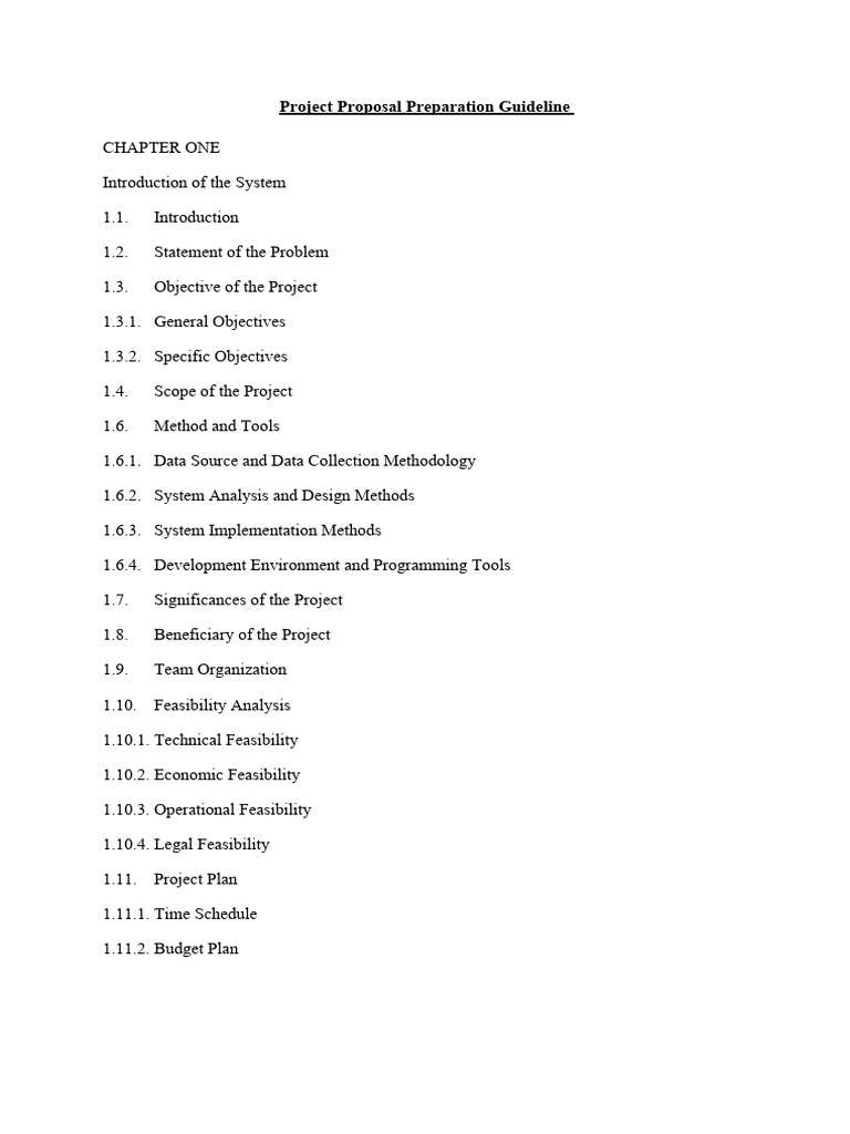 Project Proposal Preparation Guideline | PDF