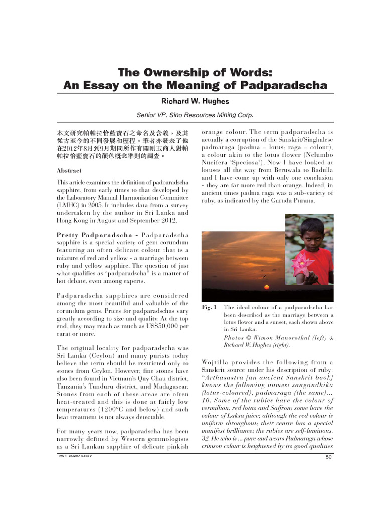 Hughes 2013 Padparadscha Ownership of Words | PDF | Gemstone