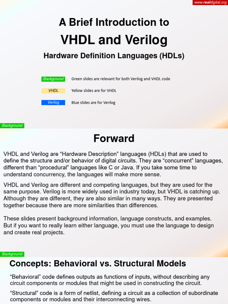 Verilog Pdf Hardware Description Language Vhdl